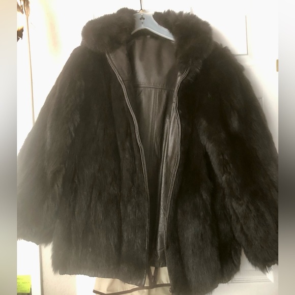 Jackets & Coats | Real Black Rabbit Fur Coat | Poshmark